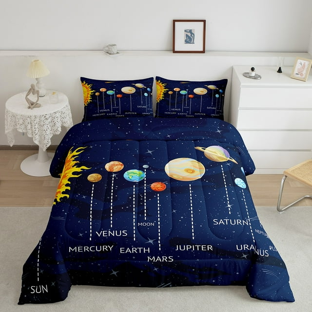 YST Space Comforter Set King for Boys Girls Solar System Bedding Set ...