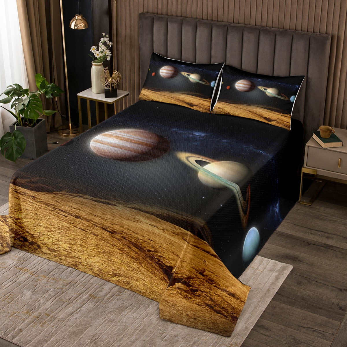 YST Space Theme Quilt Set King Outer Space Bedspread for Girls Boys ...