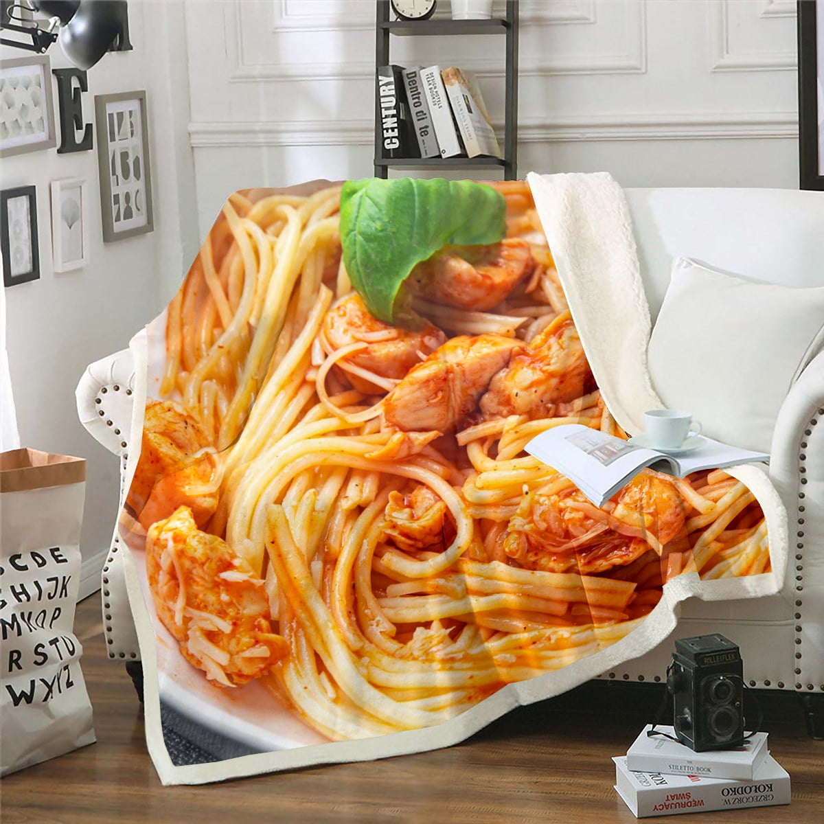 Spaghetti Noodles Blanket Adults,Chicken Pasta Noodles Blanket Throw ...