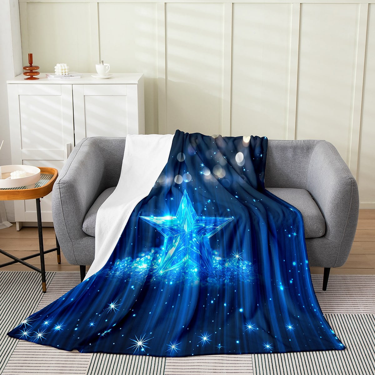 YST Sparkle Stars Fleece Blanket Throw 50x60 Polka Dot Pattern Blanketr ...
