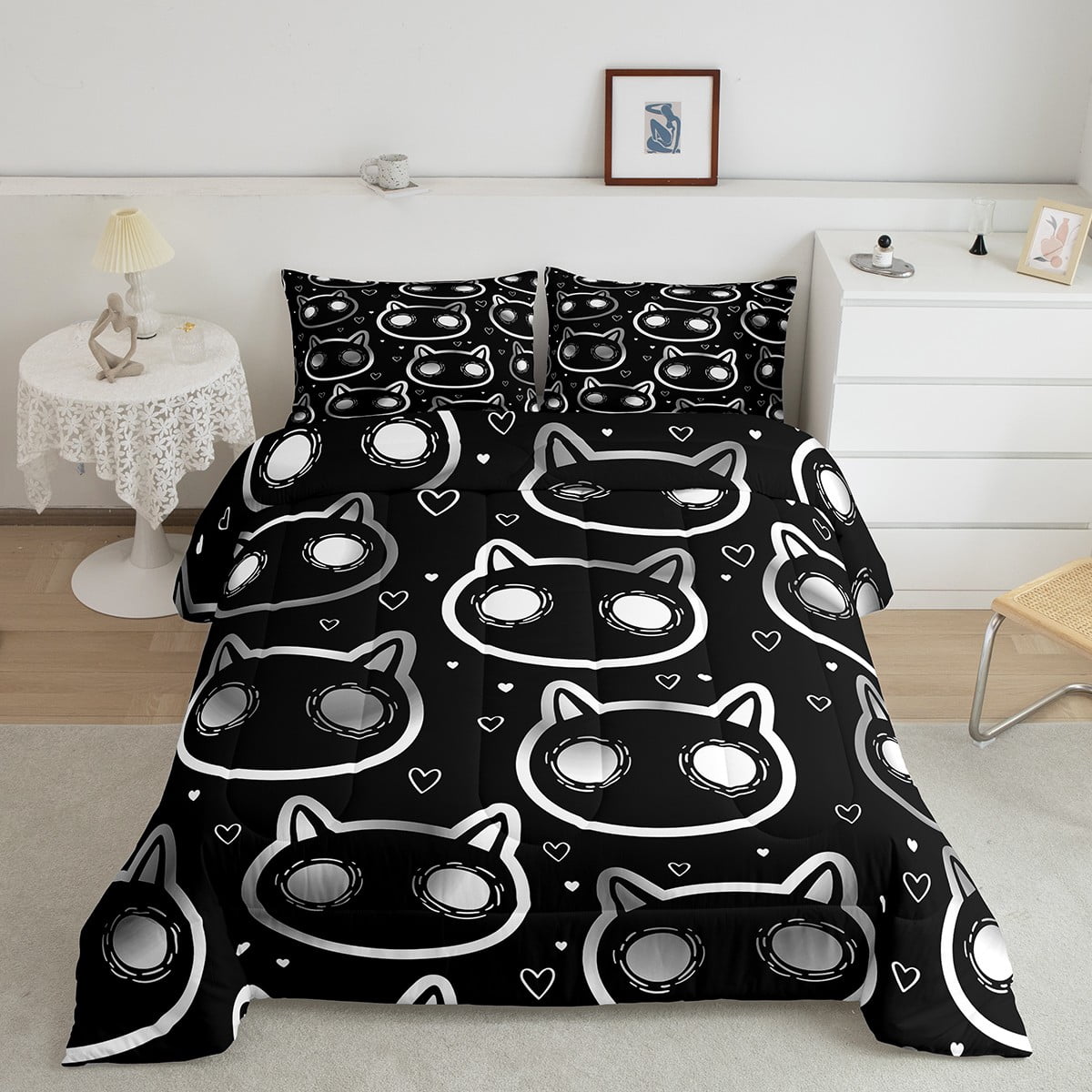 Spooky Animal Bedding Full Cute Kawaii Ghost Comforter Set , Love Heart ...