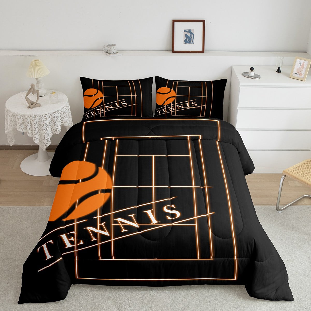 Erosebridal Sport Comforter Twin Tennis Bedding Set, Sports Theme Down ...