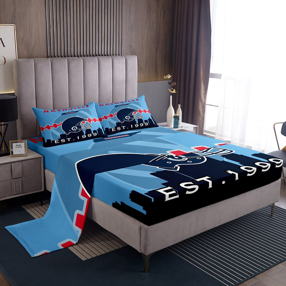 Sports Bed Sheets Set Full,Football Lovers Sheet Set for Teens Youth ...
