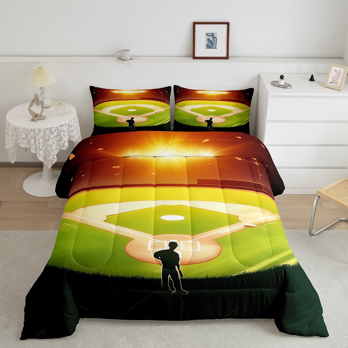 Erosebridal Sports Bedding Set Twin Size, 3D Ball Games Comforter Set ...