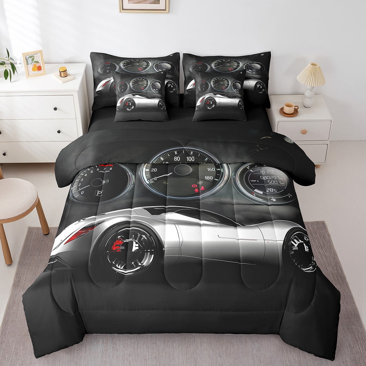 Erosebridal Sports Car Comforter Set Full 7 Piece Race Car Bed In A Bag ...