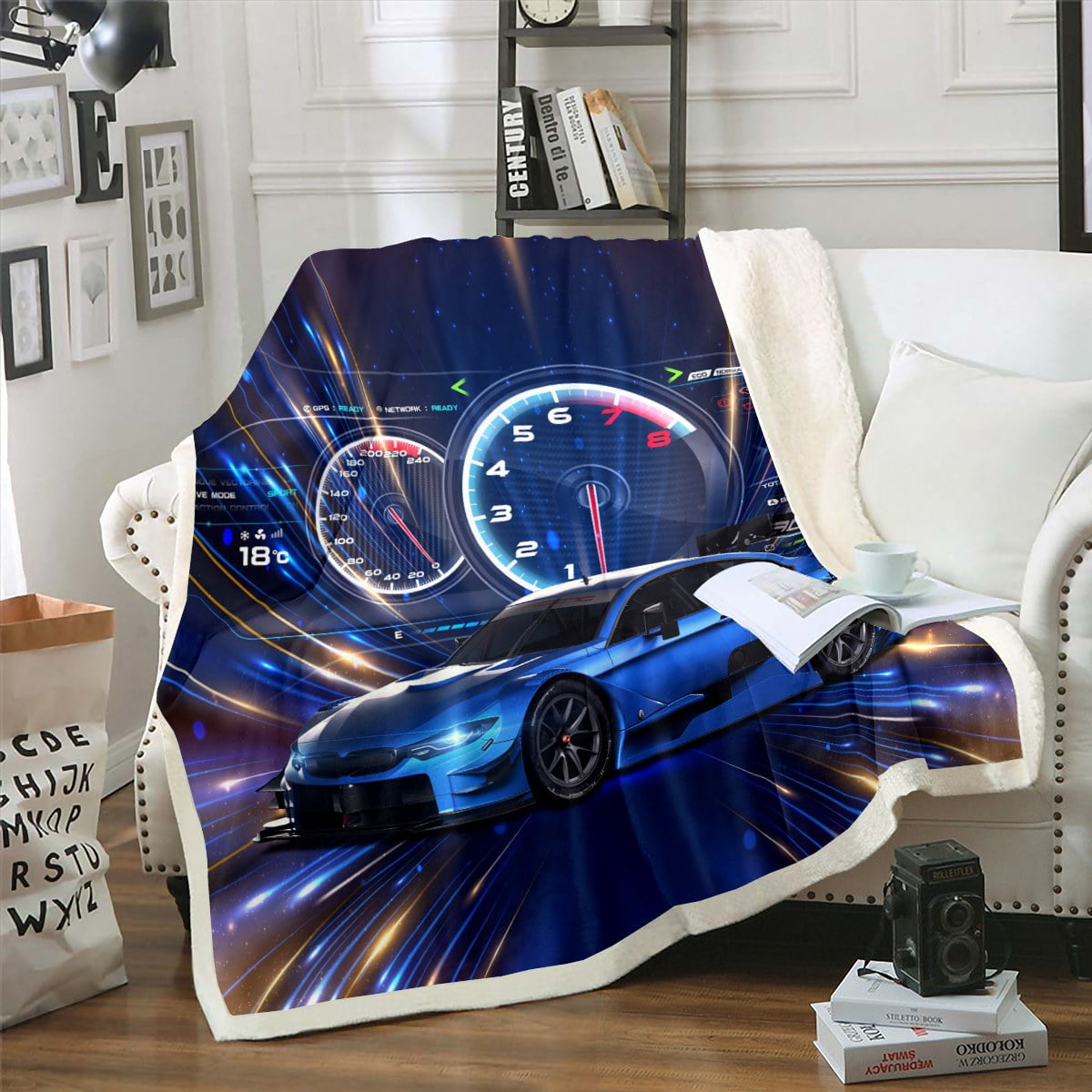 Sports Car Throw Blanket,Race Car Fleece Blanket Cool Speed Race Sports ...