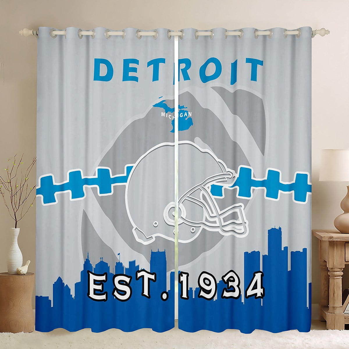 Erosebridal Sports Curtains Drapes 52x63 inch,American Football Players ...