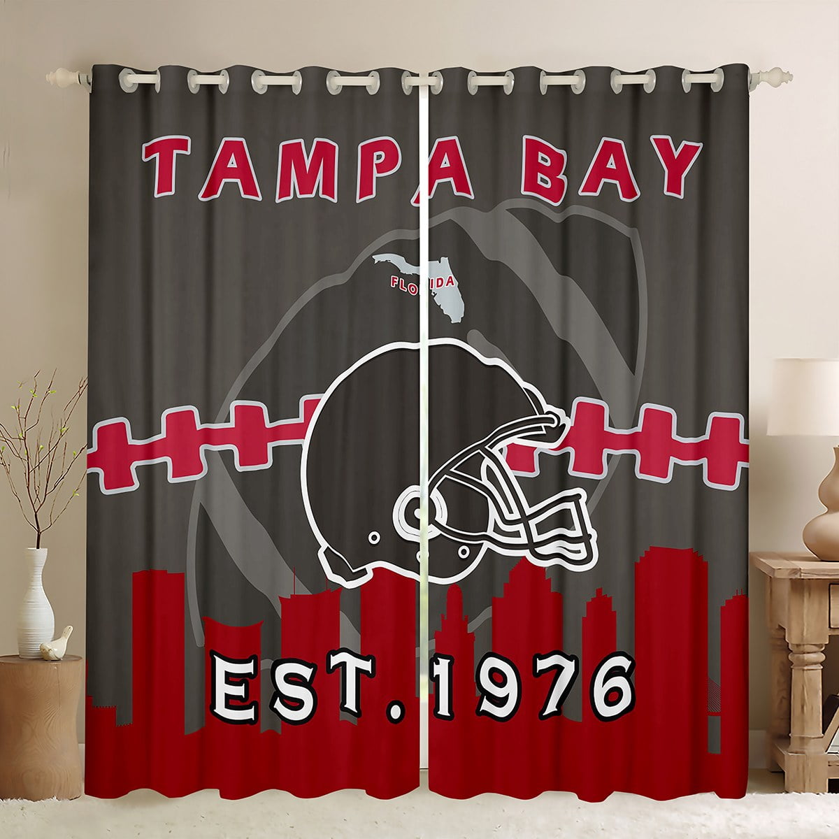 YST Sports Curtains for Kids Teens Youth,Football Blackout Curtains ...