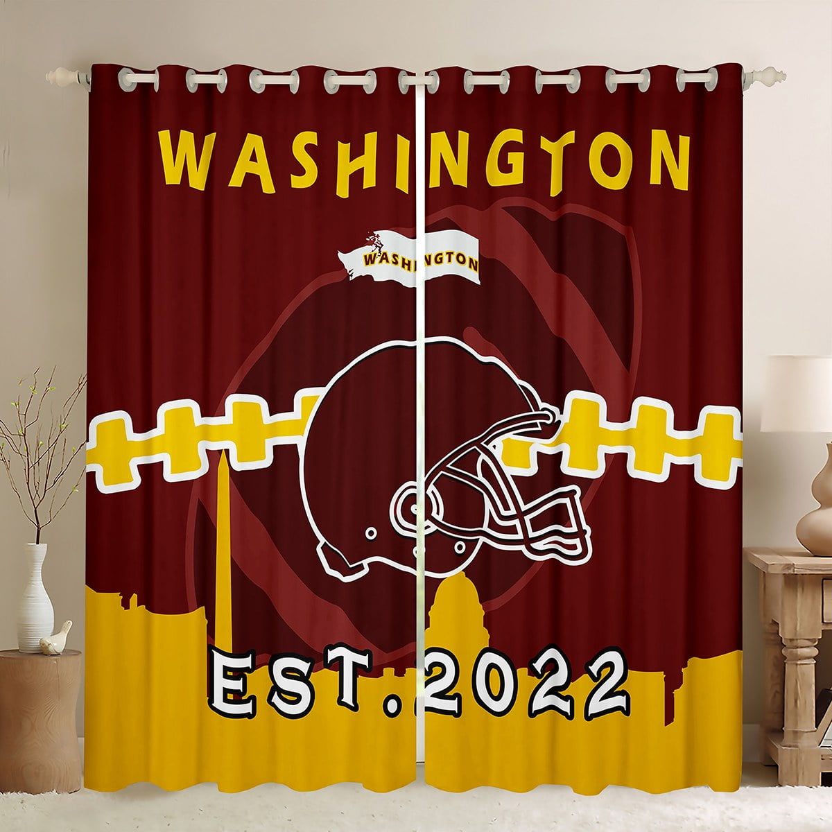 Sports Curtains Teens Youth,Football 30%-50% Blackout Curtains 52x84 ...