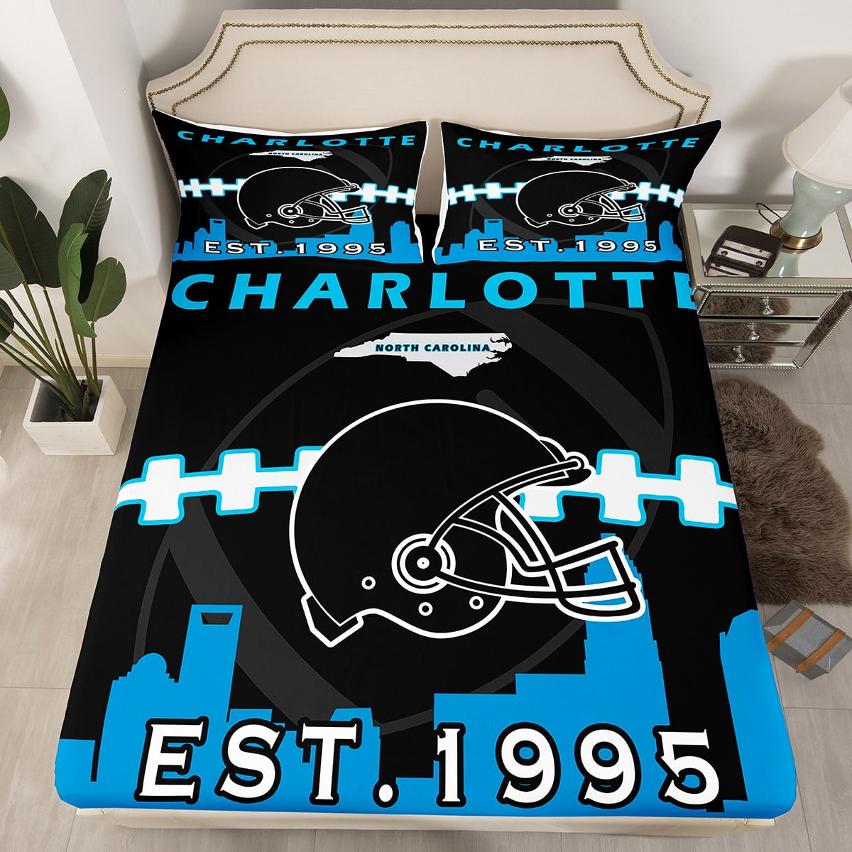 YST Sports Fitted Sheet Queen for Boys,American Football Players Bed ...