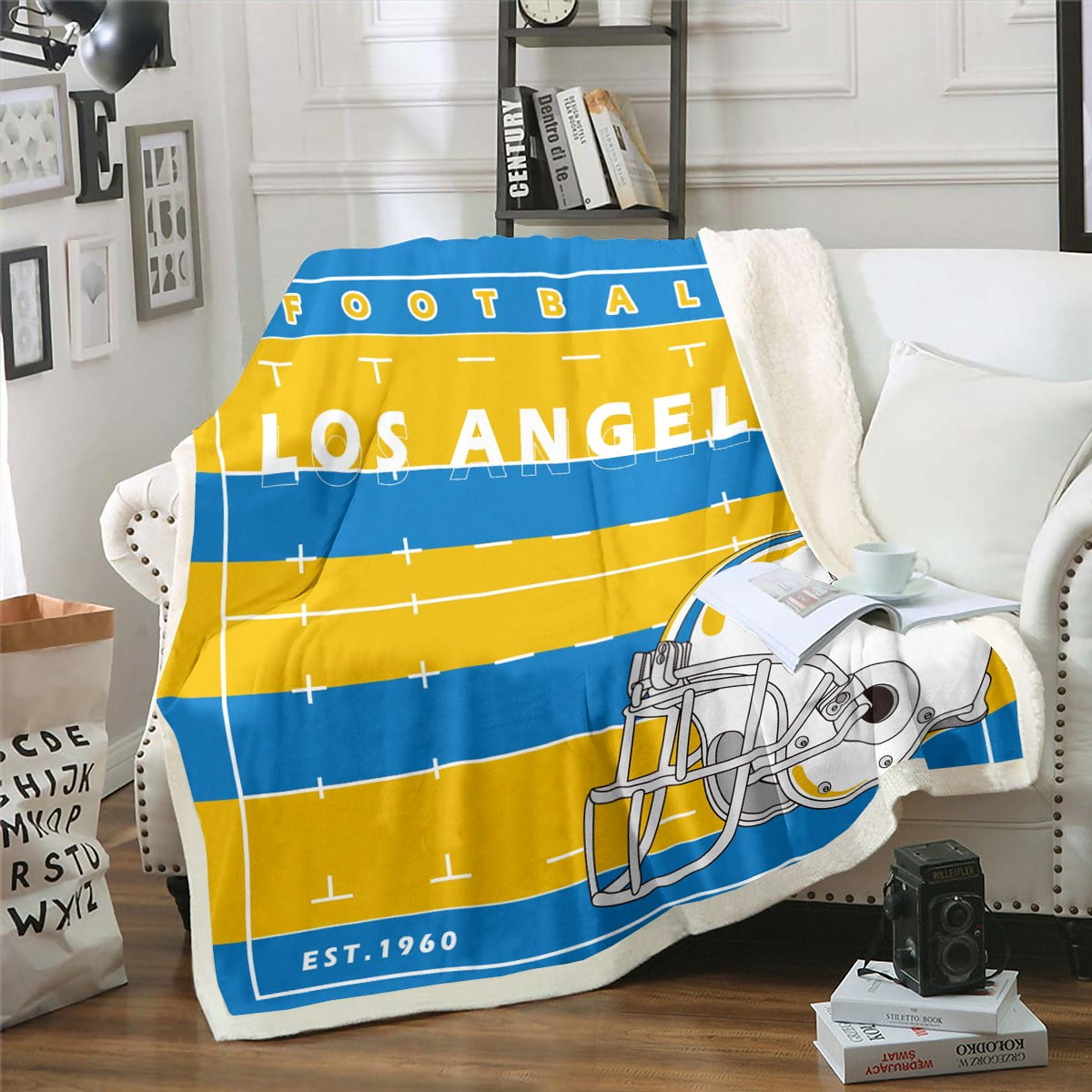 Sports Football Fuzzy Blanket American Football City Fleece Blanket, 3D ...