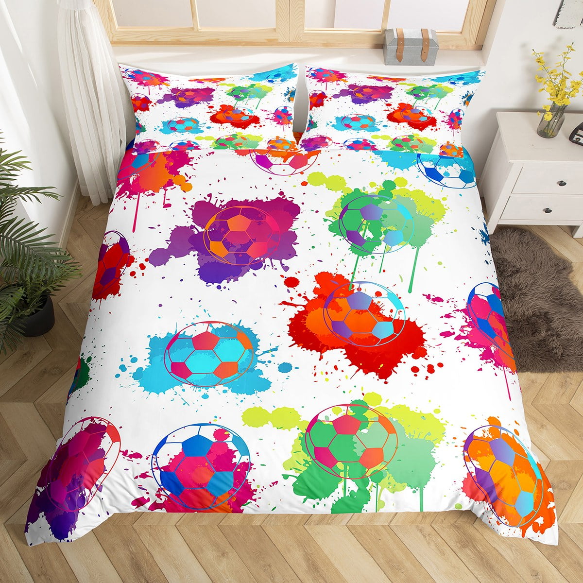 YST Sports Soccer Bedding Set For Boys Kids Teen Football King ...