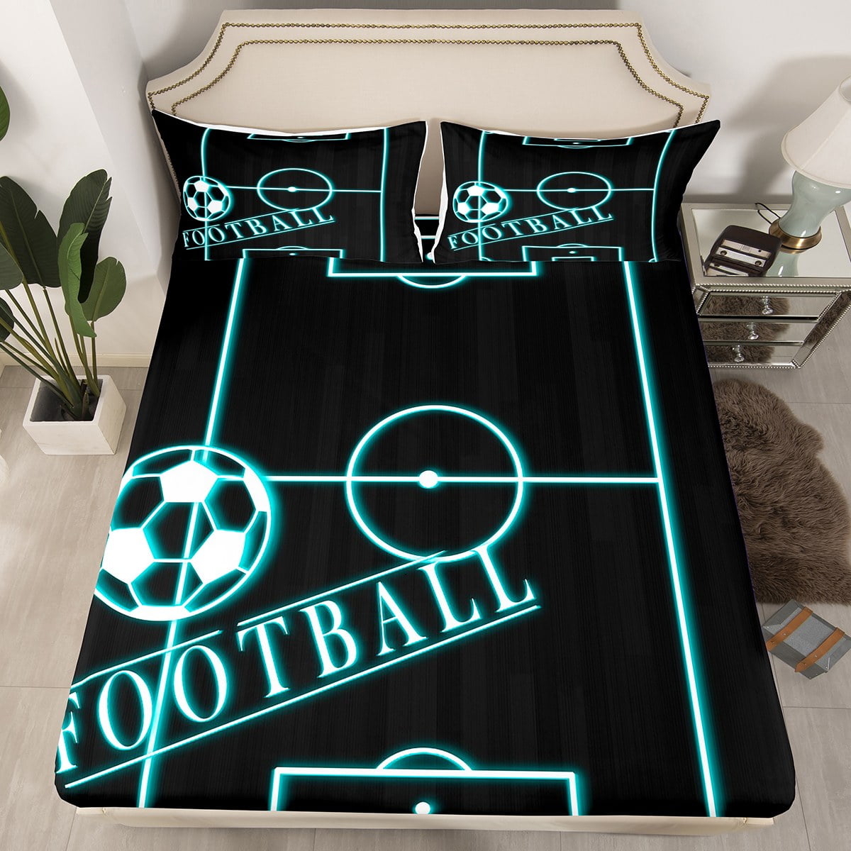 YST Sports Twin Sheets for Boys Football Bed Sheets, Soccer Game Fitted ...