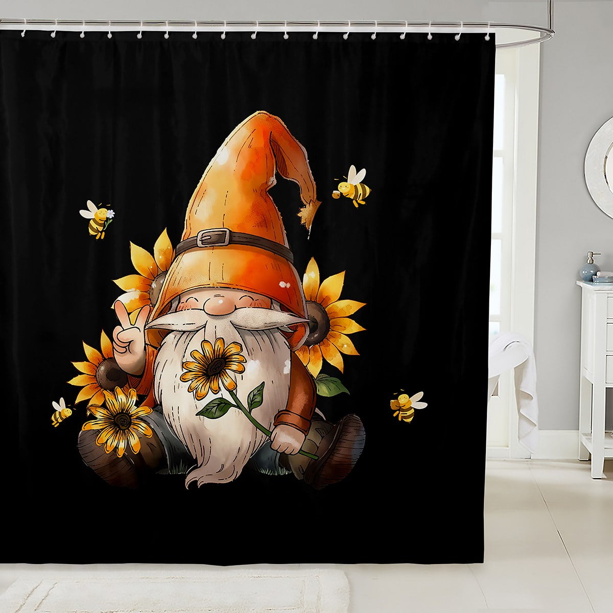 YST Spring Gnomes Shower Curtain for Kids Boys Girls 78x72,Vintage ...