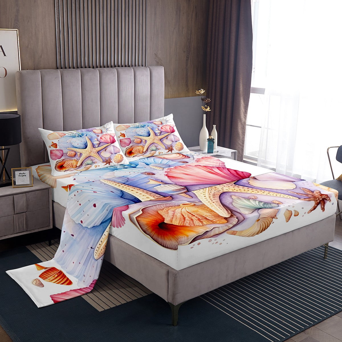 YST Starfish Bedding Set Queen, Ocean Marine Themed Sheets Mothers Day ...