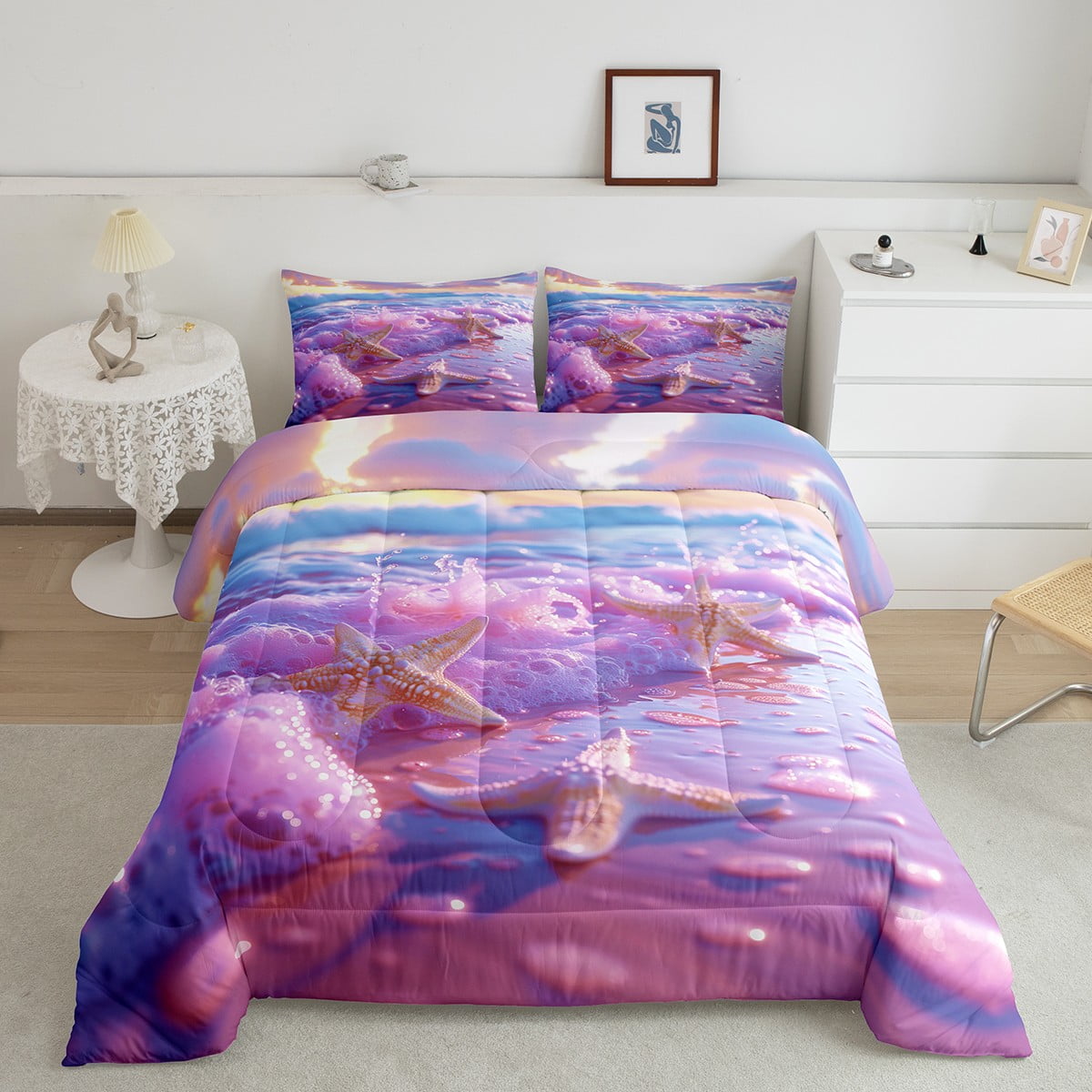 Erosebridal Starfish Comforter Set Queen Size Sea Animal Starfish ...