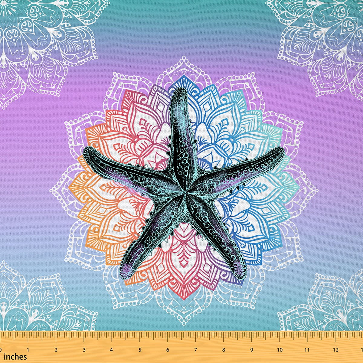 YST Starfish Fabric By The Yard, Boho Flower Upholstery Fabric ...