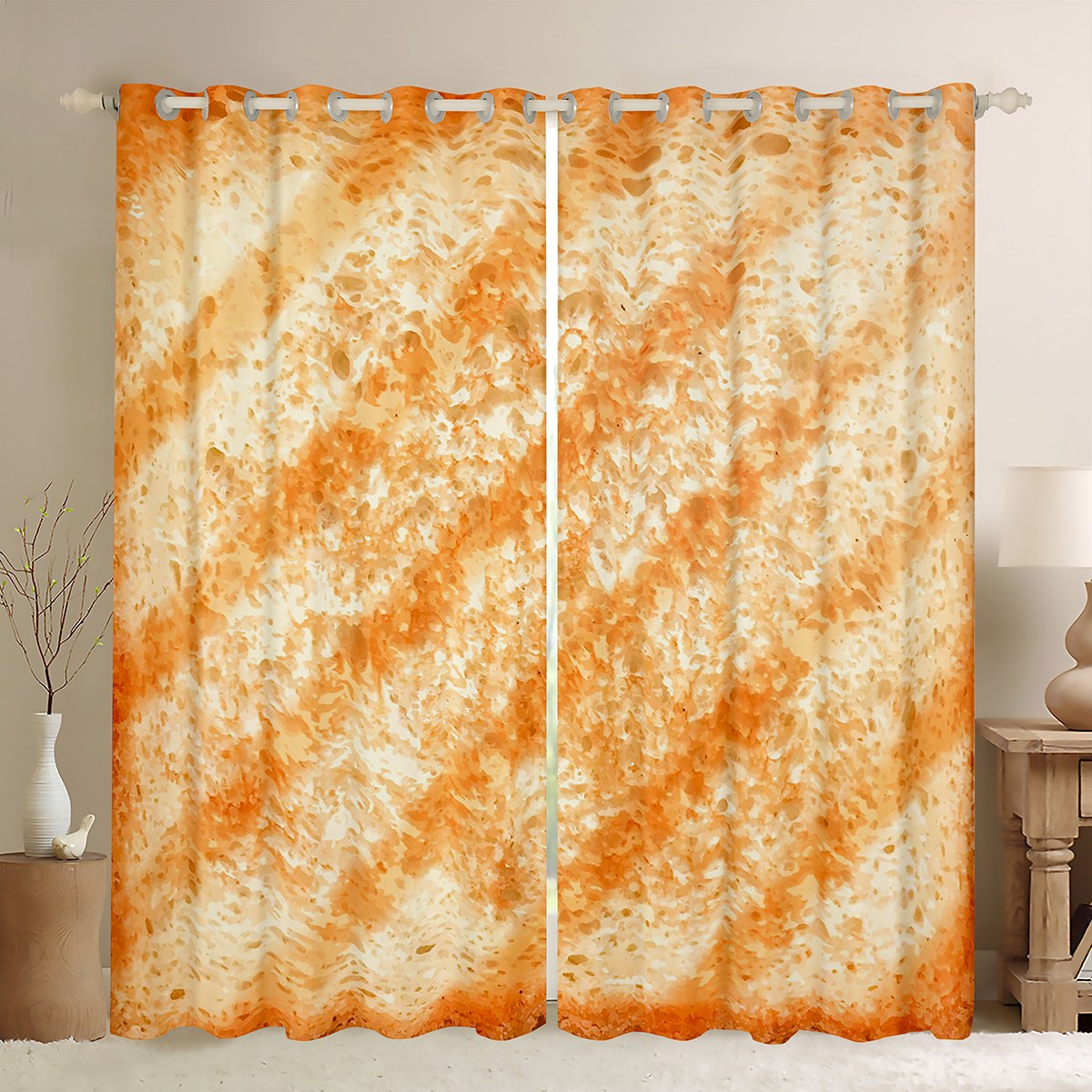 YST Striped Curtains & Drapes,Cute Bread Toast Curtains Blackout for ...