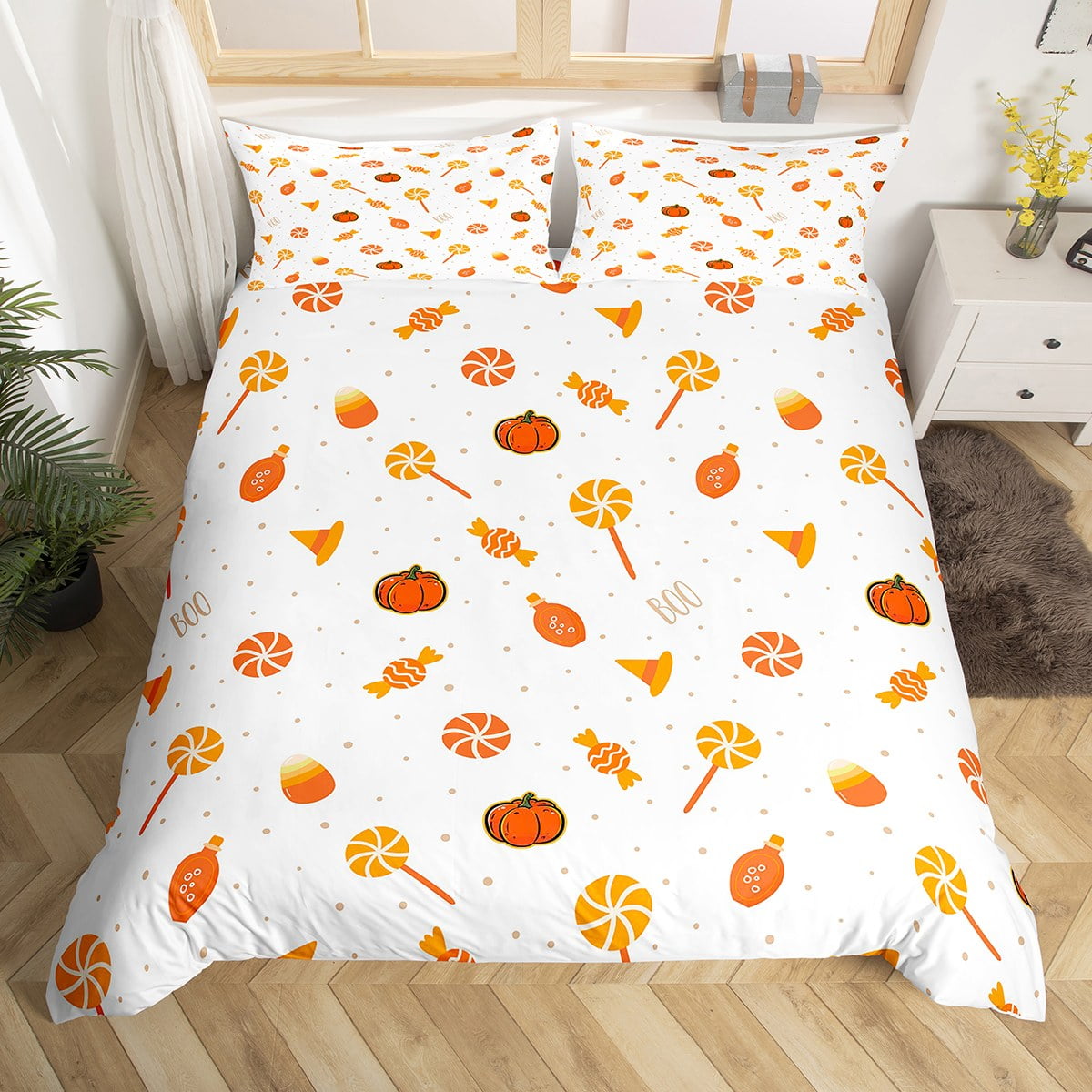 Erosebridal Sugar Candy Duvet Cover Queen, Funny Food Dessert Bedding ...