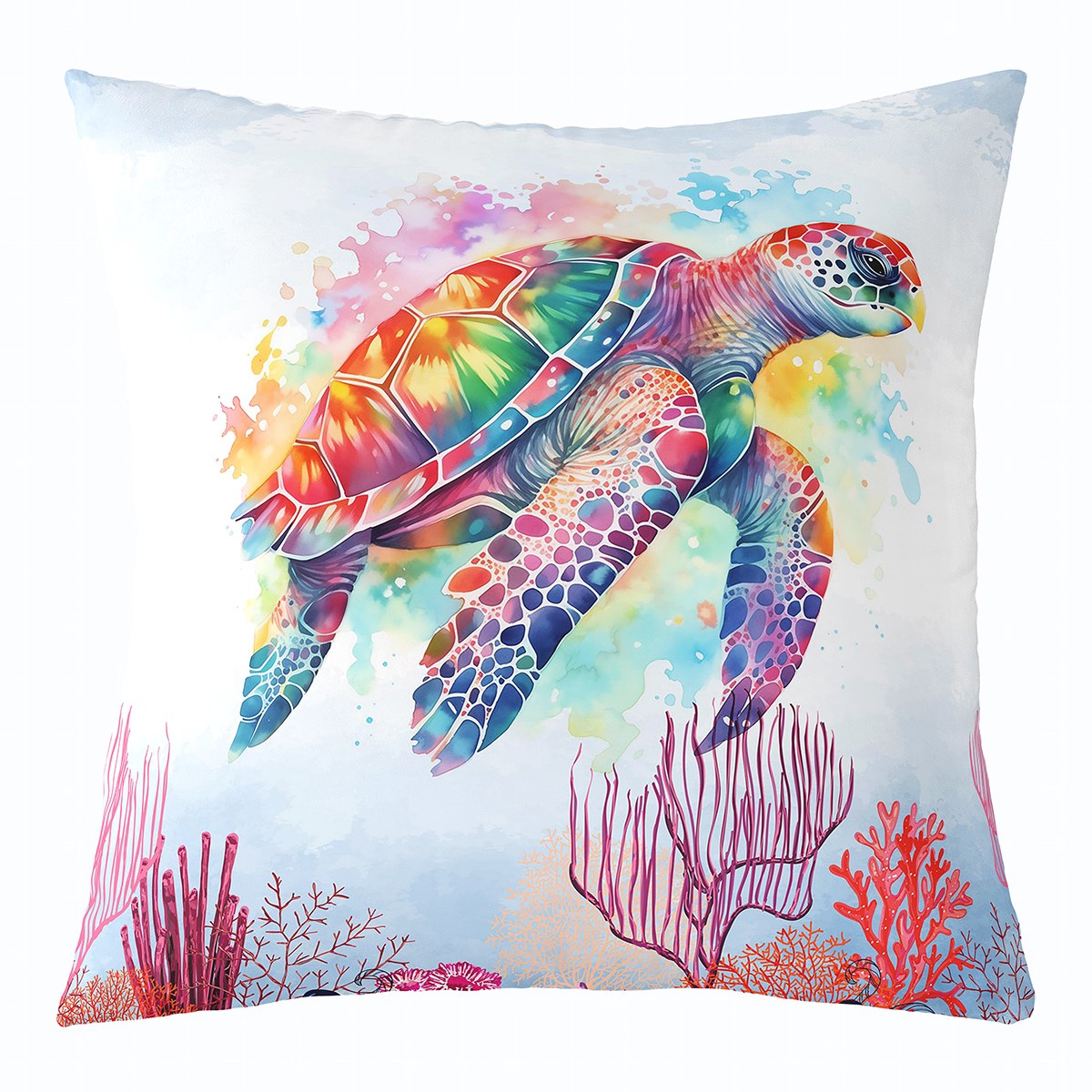 Erosebridal Summer Turtle Throw Pillow Cover,Colorful Sea Turtle Square ...