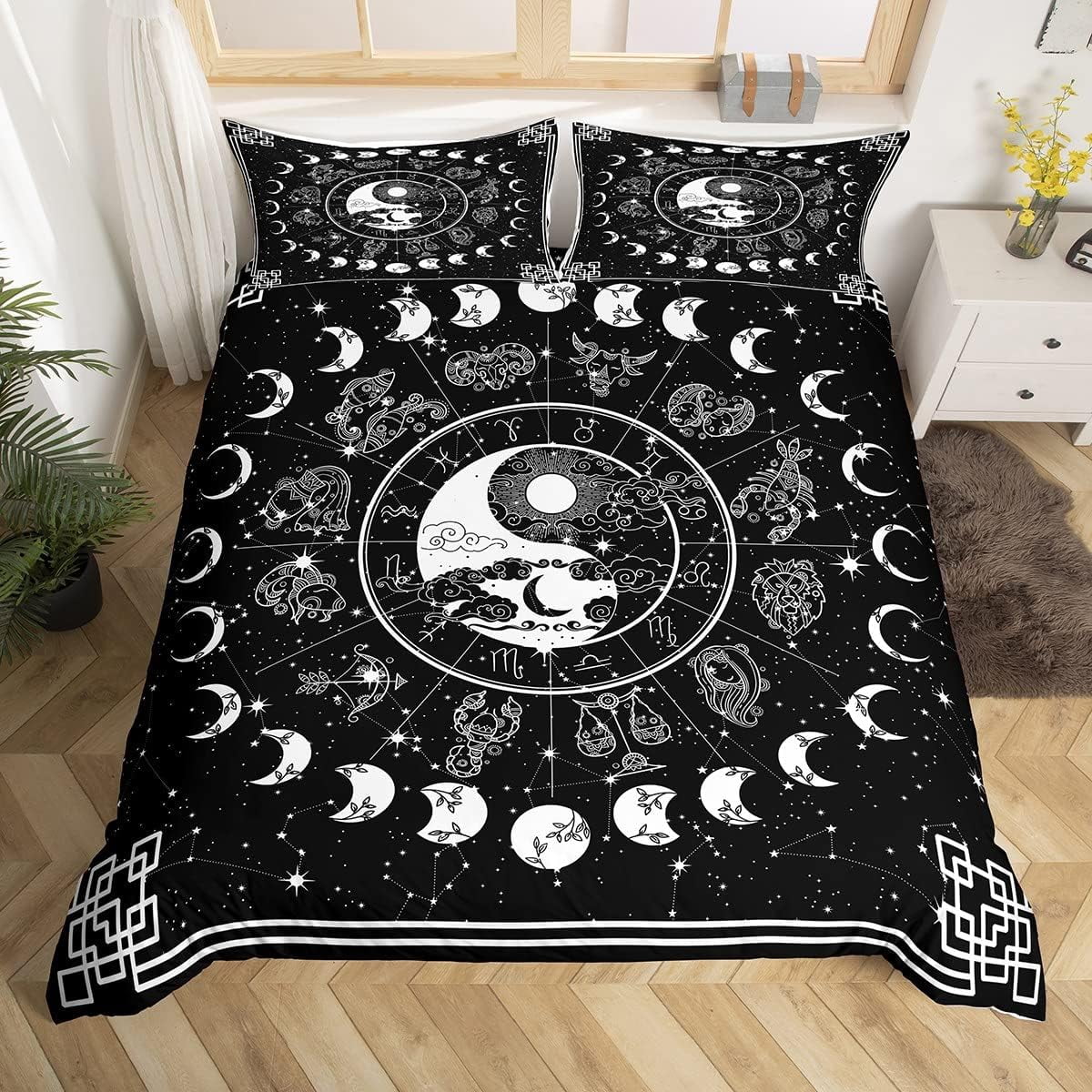 YST Sun and Moon Comforter Cover Full,Twelve Constellations Zodiac ...