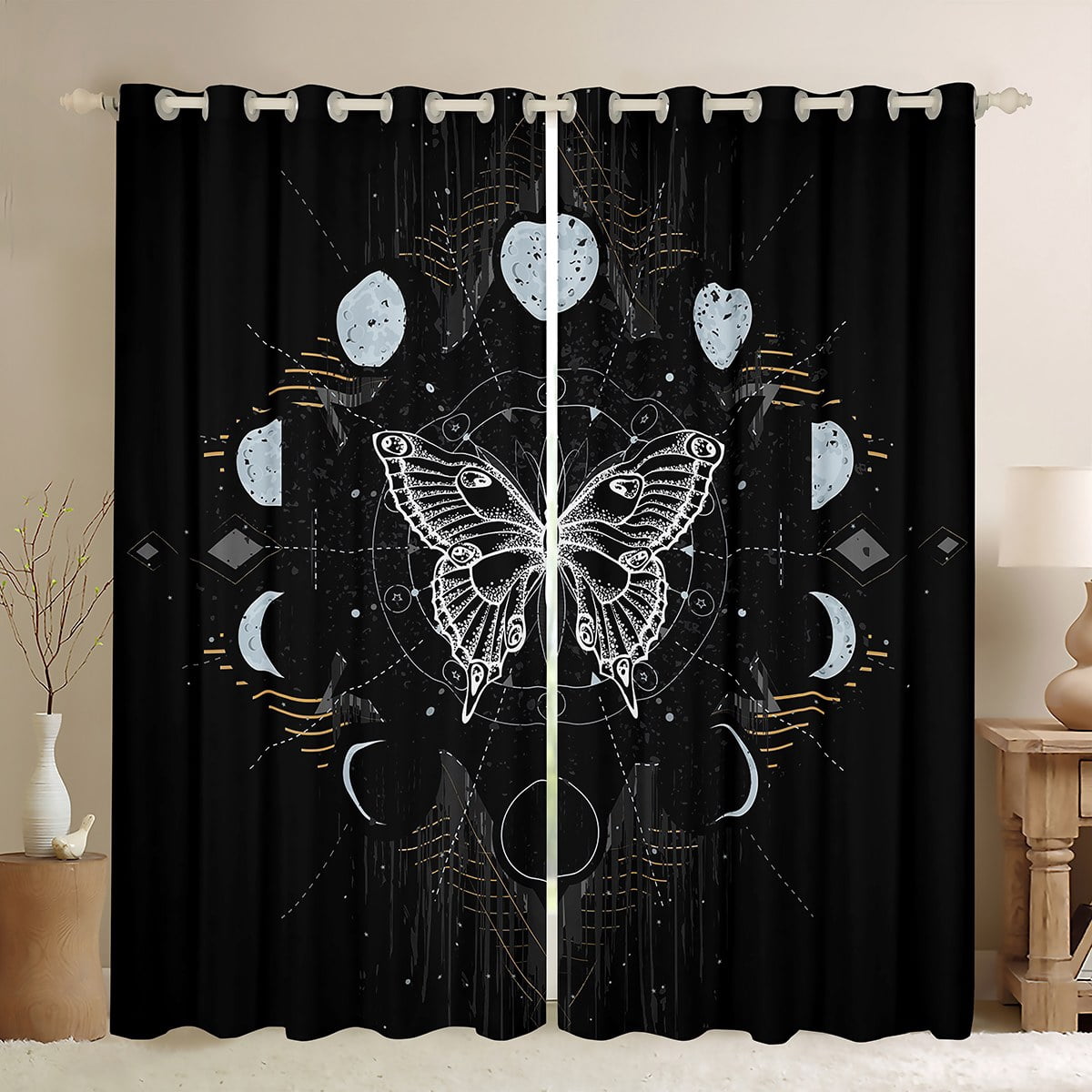 Sun and Moon Curtains & Drapes Curtains Butterfly Decorations 30%-50% ...