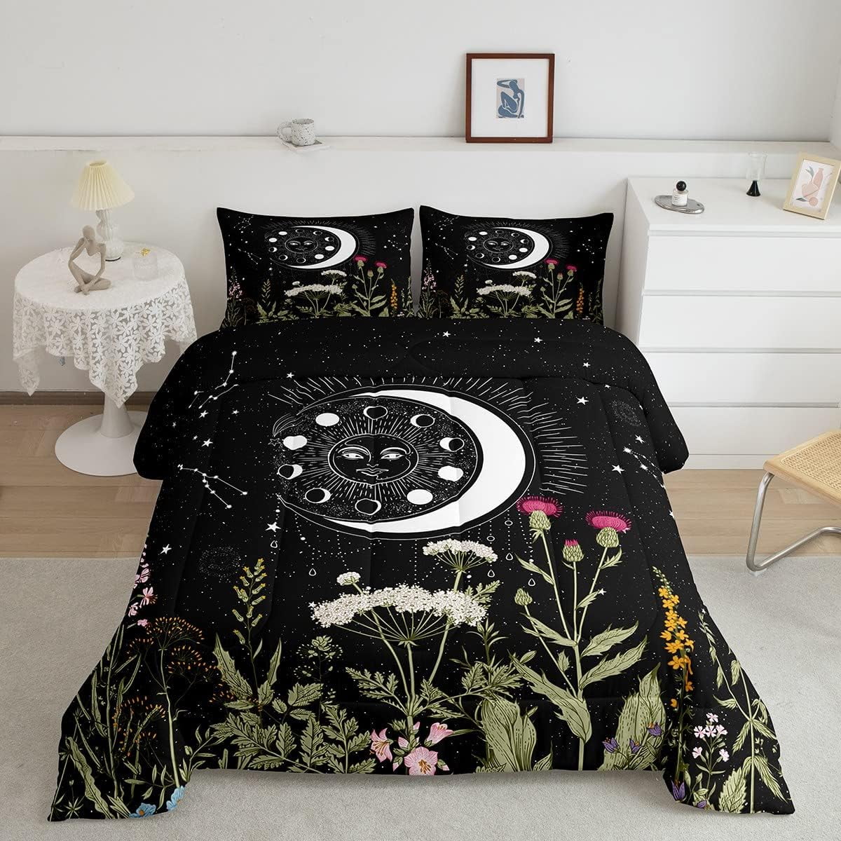 YST Sun Moon Kids Comforter Set Stars Space Psychedelic Comforter Boys ...