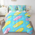 Erosebridal Surfer Comforter Set Queen 7 Piece Pink Yellow Surfboard ...