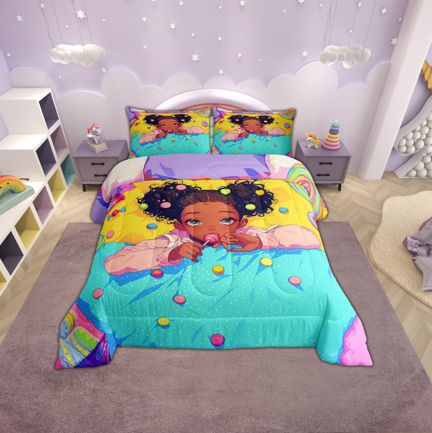 Erosebridal Sweet Black Comforter Sets Full American African Cute ...