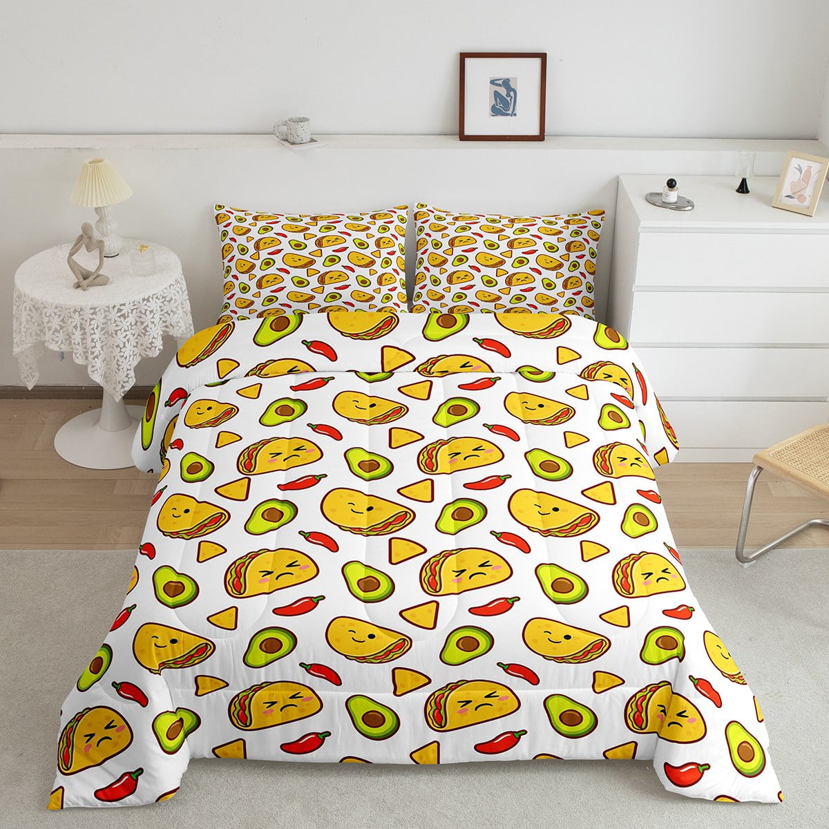 YST Taco Bedding Mexican Taco Comforter Set Twin, Funny Food Bedding ...