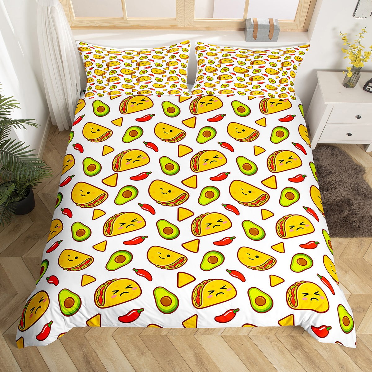 YST Taco Bedding Set Mexican Taco Comforter Cover Twin, Funny Food ...