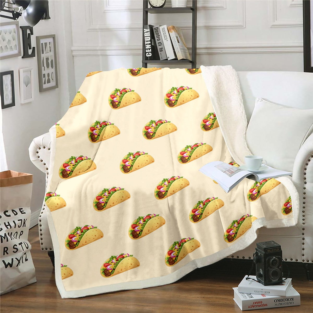 Taco Blanket Mexican Fast Food Throw Blanket Queen Mexican Party ...