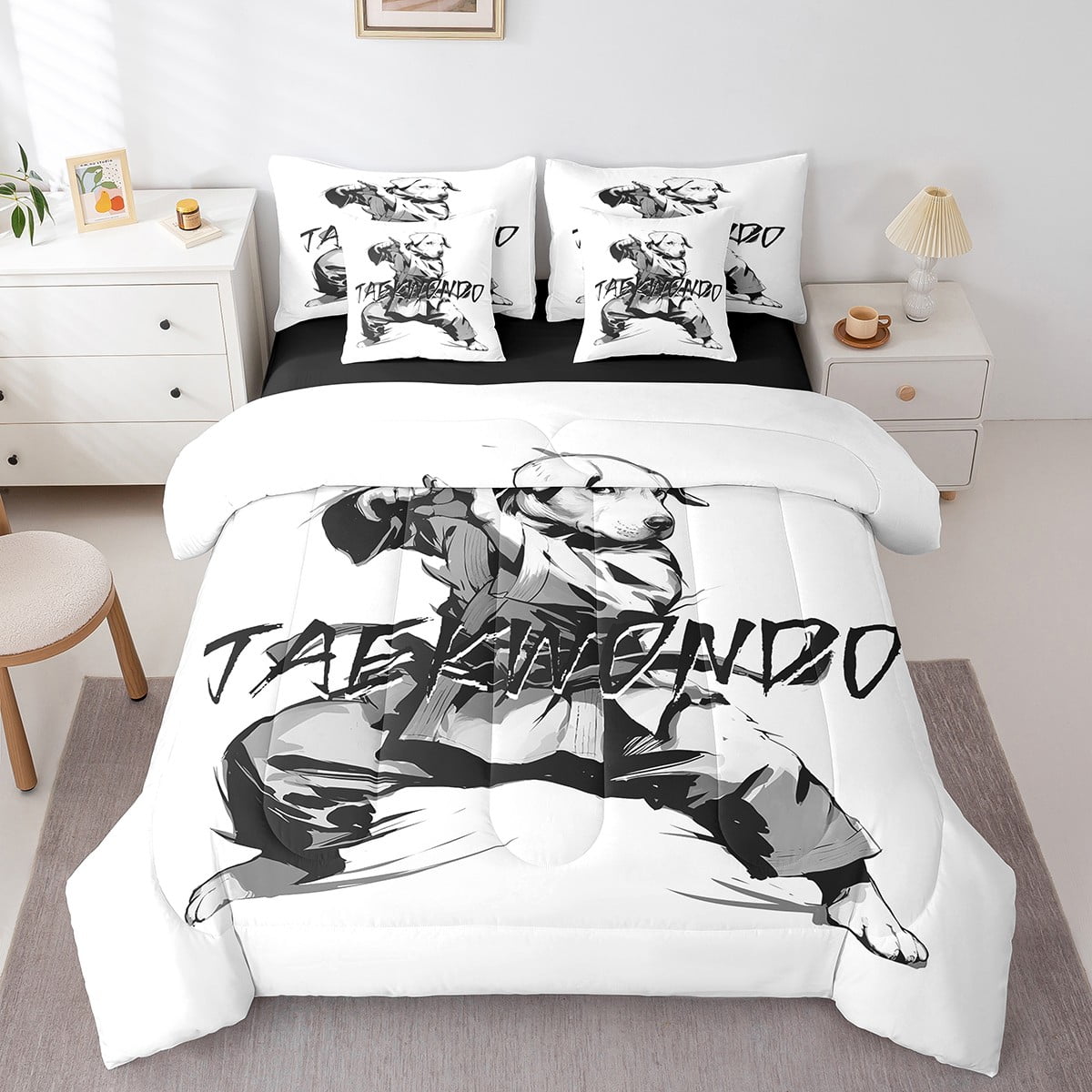 Taekwondo Bedding Full Size 7pcs, Kung Fu Sports Comforter Set Bed in a ...