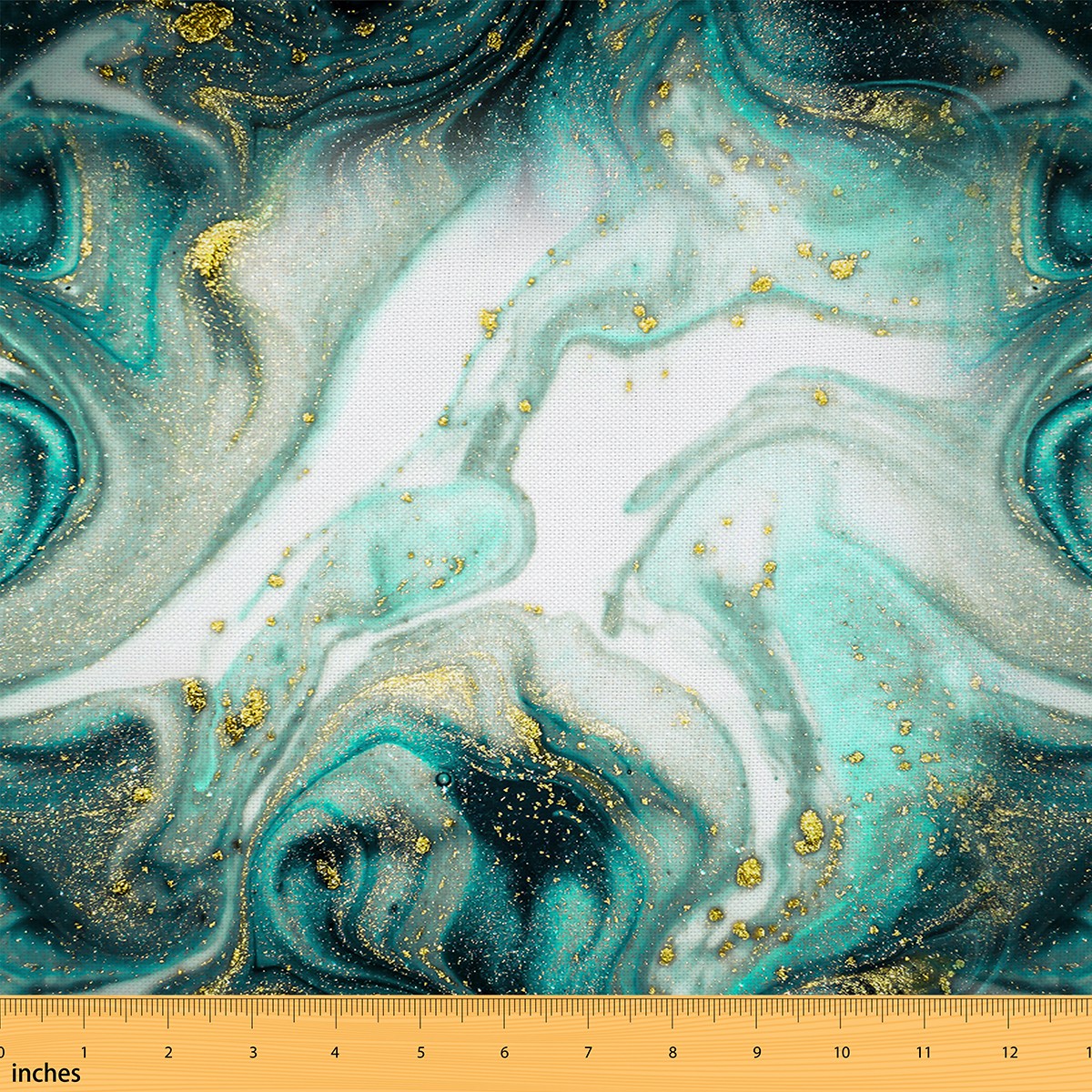 YST Teal Marble Upholstery Fabric,Gold Glitter Turquoise Fabric by The Yard,Stone Marble ...