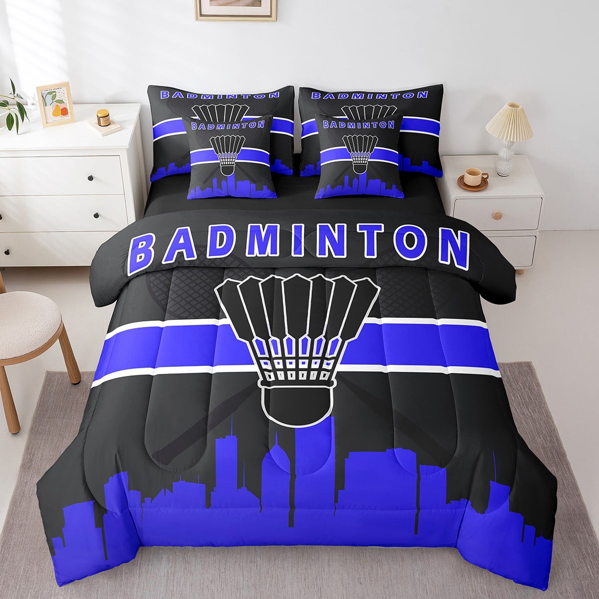 Erosebridal Teen Badminton Bedding Full Size 7-Piece Sport Comforter ...
