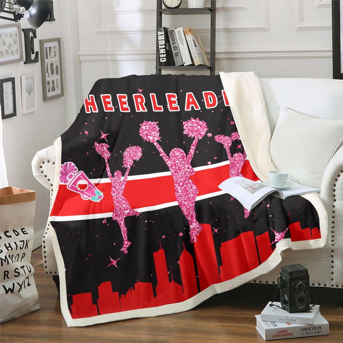 YST Teen Girls Throw Blanket for Couch Cheerleader Fleece Blanket ...