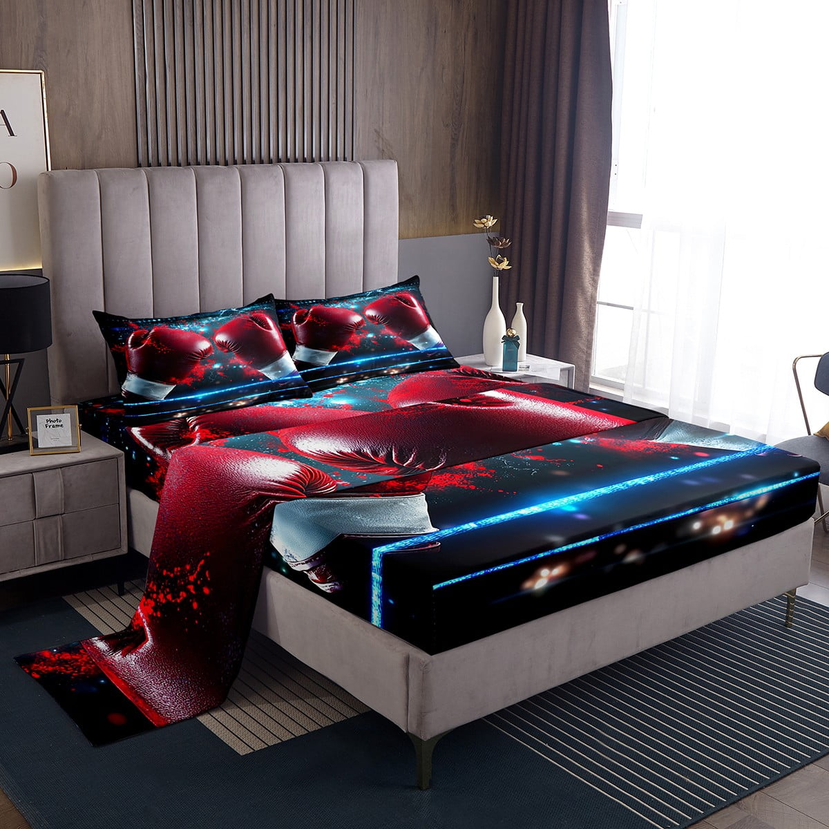 YST Teens Boxing Sheet Set, Sports Games Bed Sheets Boxing Gloves ...