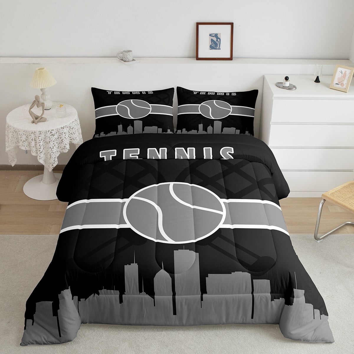 YST Tennis Bedding Twin Ball Comforter Set for Boys Girls, Gamer Gaming ...