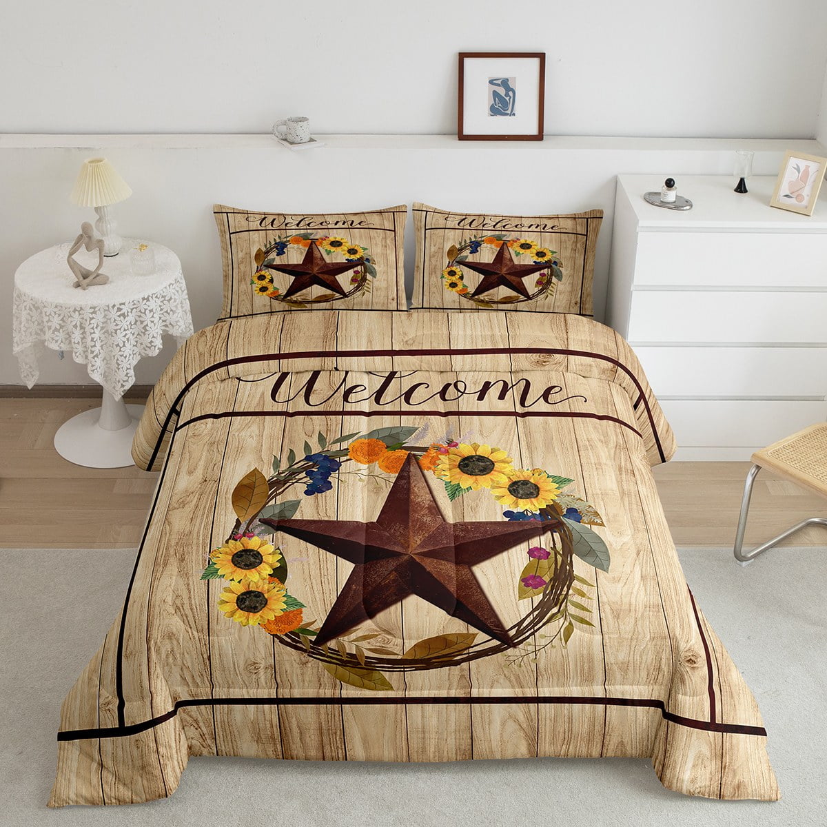 YST Texas Star Down Comforter Twin Western Bedding Set For Teen Adults ...