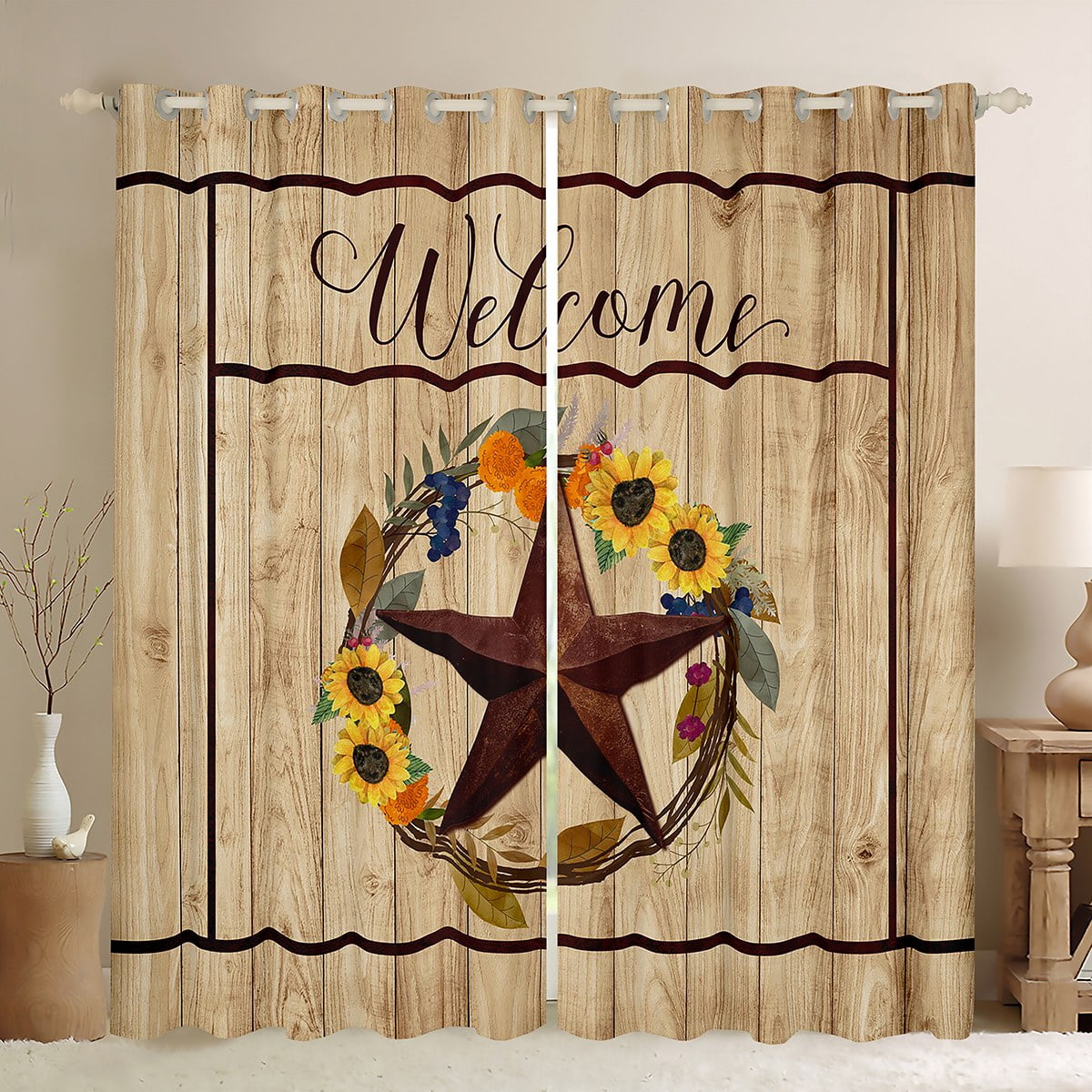 Erosebridal Texas Star Curtains & Drapes 42"Wx84"L Western Blackout ...
