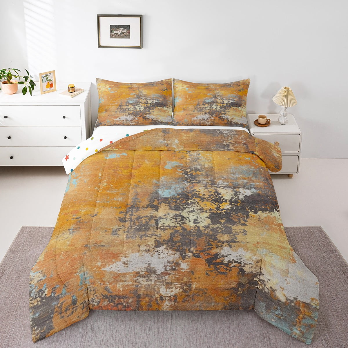 YST Tie Dye Comforter Set,Modern Abstract Bedding Set Grunge Room Decor ...