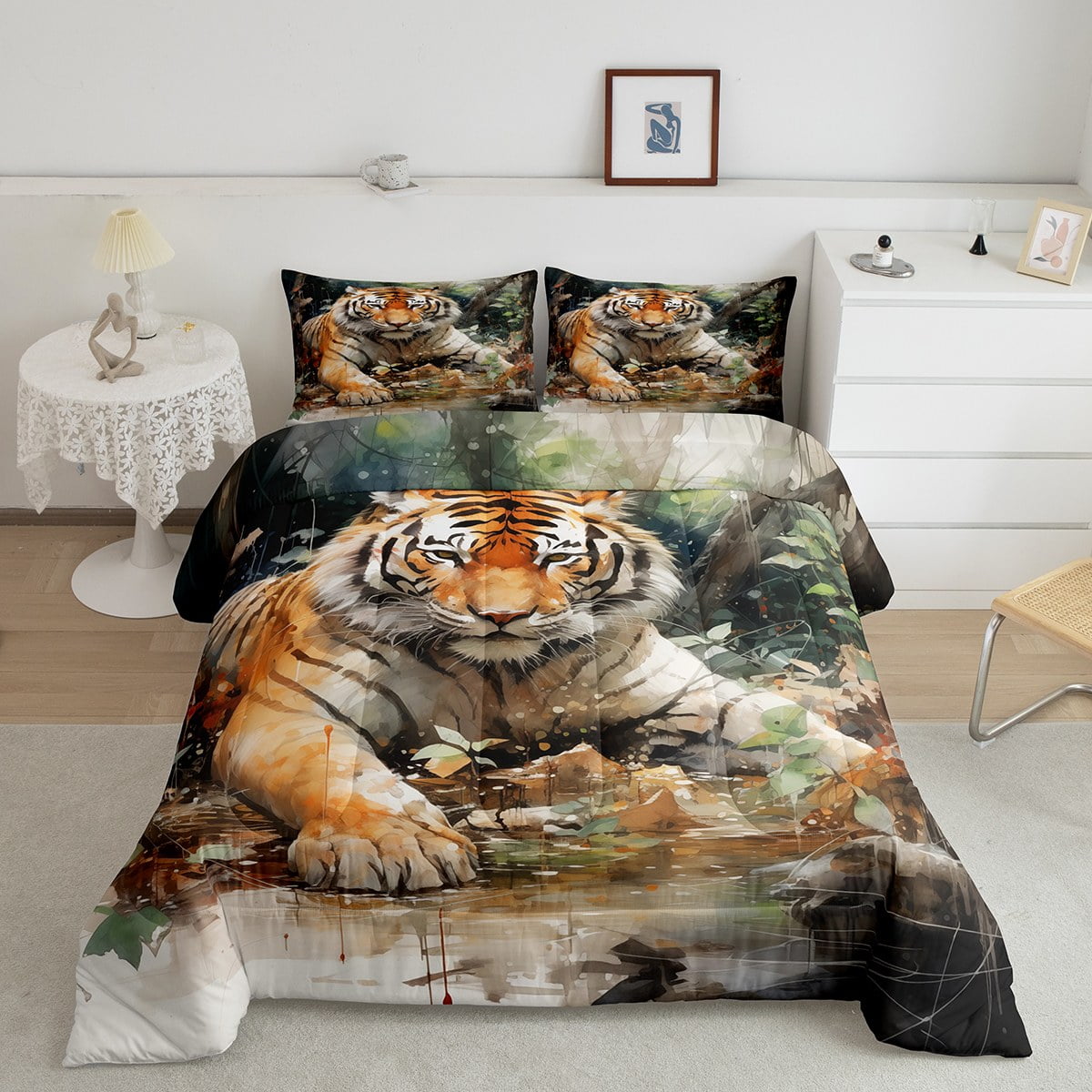 Erosebridal Tiger 3D Print Bedding Comforter Sets Wild Animal Comforter ...