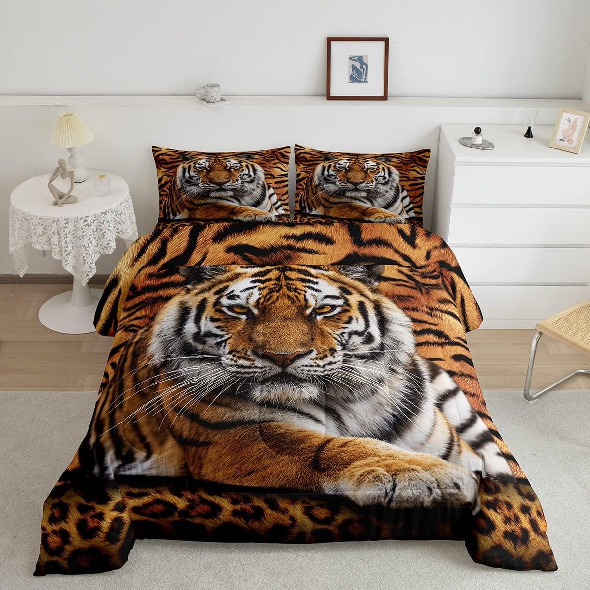 Tiger 3D Print Comforter Set Twin Size Animals Bedding Set Teens Room ...
