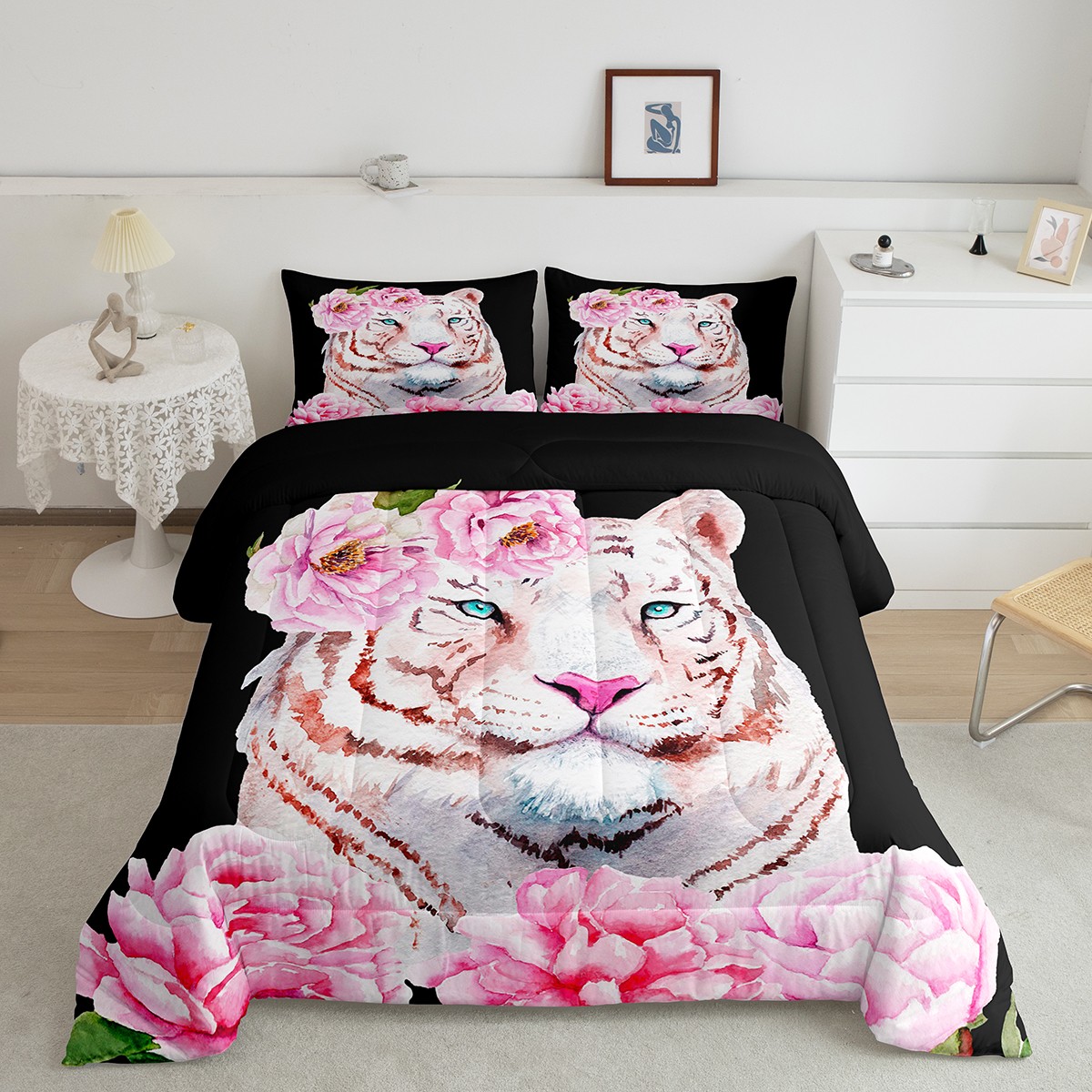 YST Tiger Comforter Set for Boys Girls Kids, Wild Animal Print Bedding ...