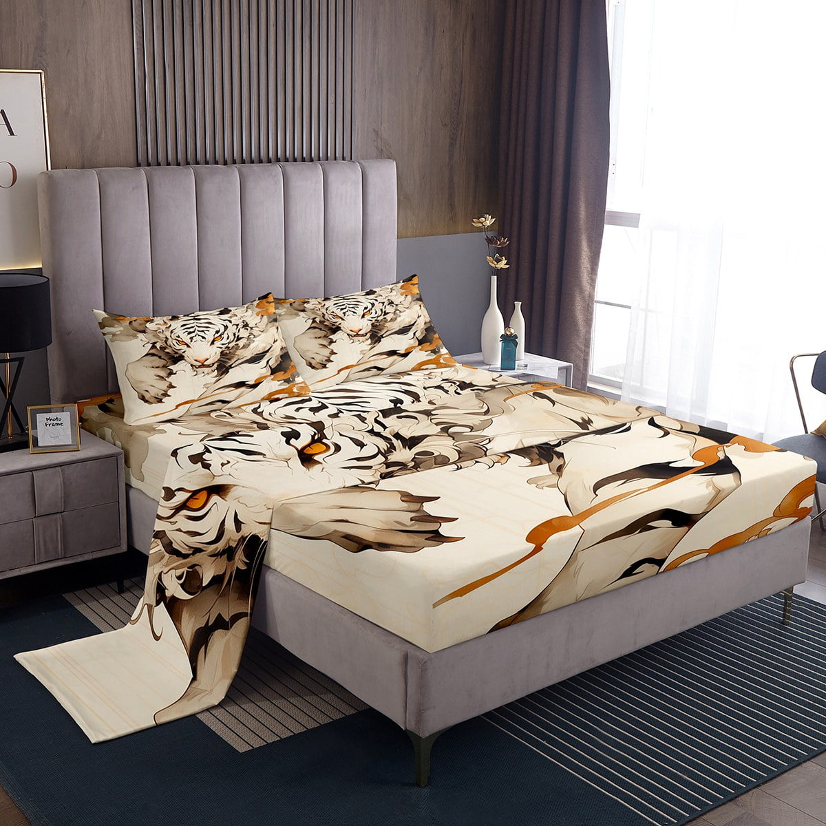 YST Tiger Twin Sheet Set Woodland Wild Animal Sheets Oriental Japanese ...