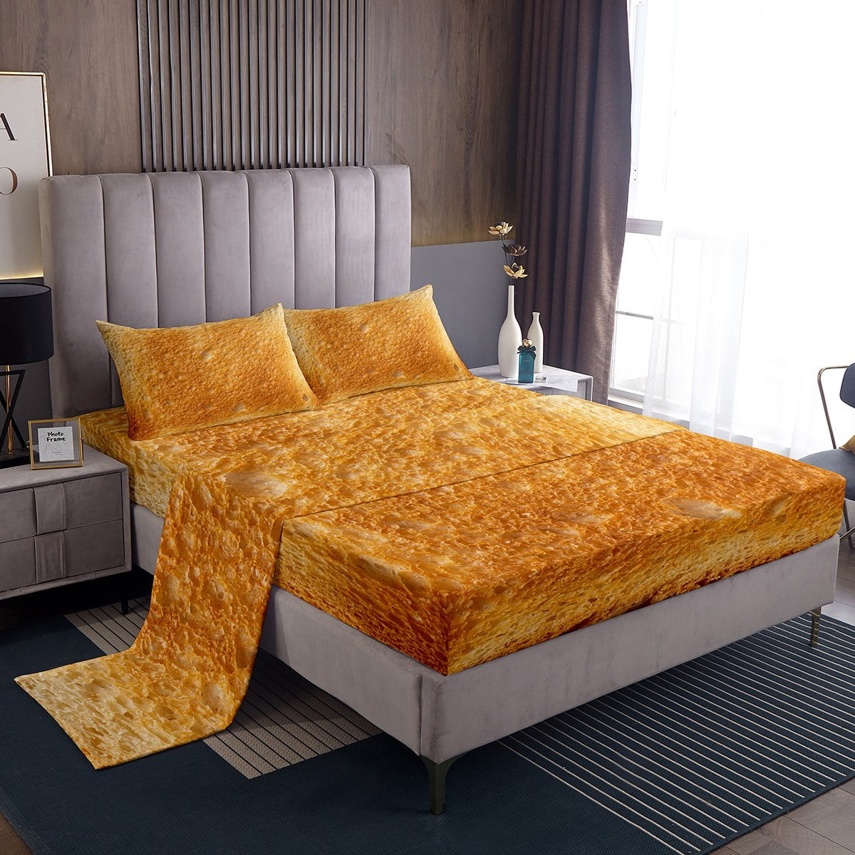 YST Toast Bed Sheets Twin for Kids Adults,Toast Bread Sheet Set Cute ...
