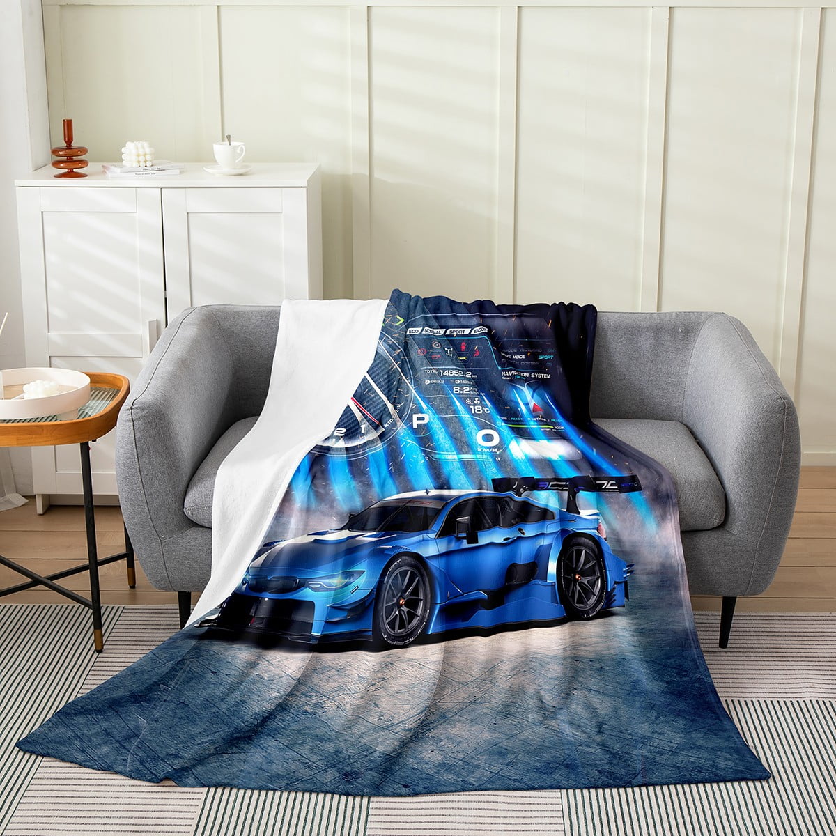 YST Toddler Race Car Fleece Blanket for Boys Sports Car Throw Blanket ...
