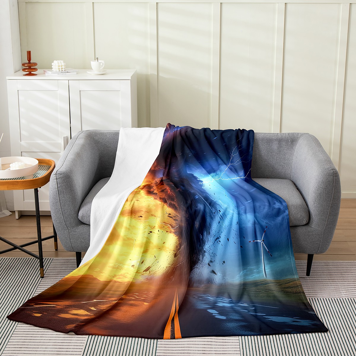 Tornado Blanket for Teens ,Blue Lightning Throw Blanket 30x40 Inch,Dark ...