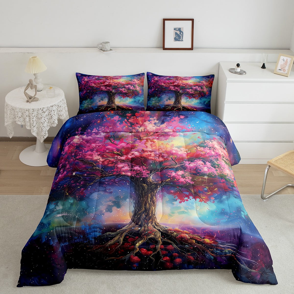 YST Tree of Life Bedding King Size Oil Painting Comforter Set King ...