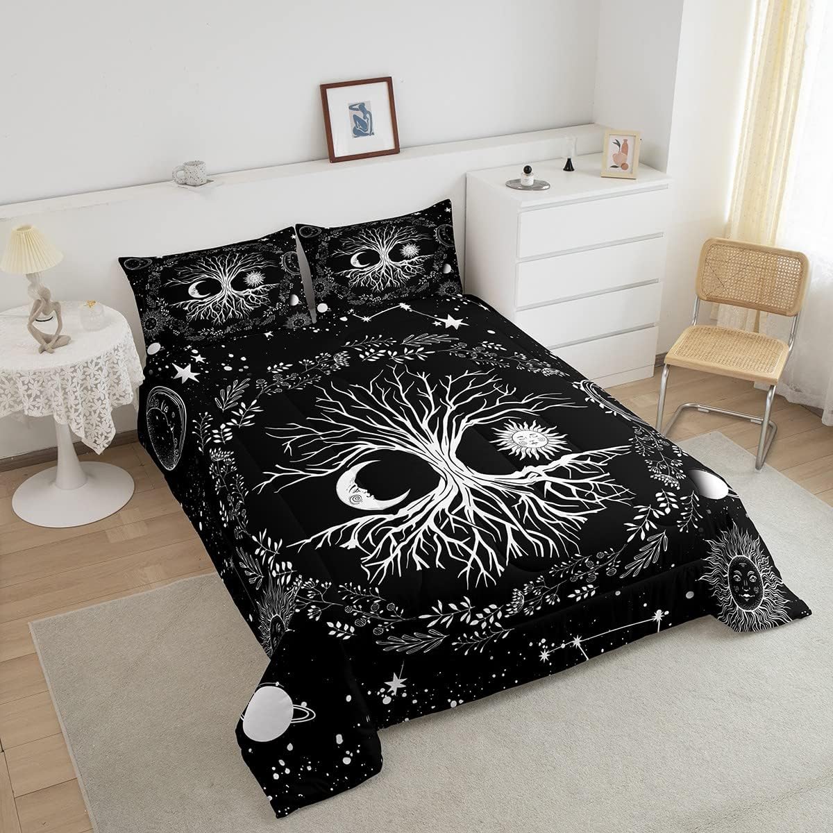 YST Tree of Life Bedding Set Sun and Moon Comforter Cover King Kids ...